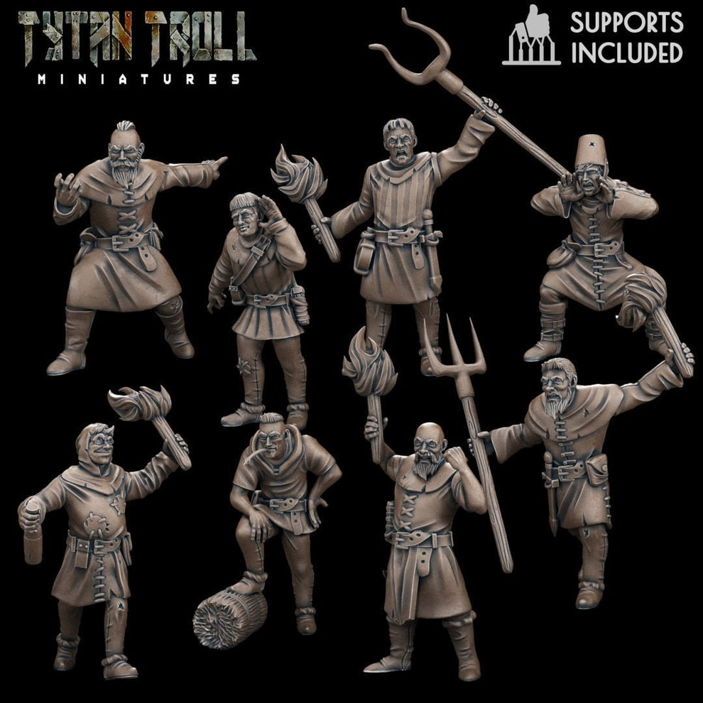 DnDCoS - Angry Mob Set of 16 Human NPCS miniature – Tavern Craft Studios